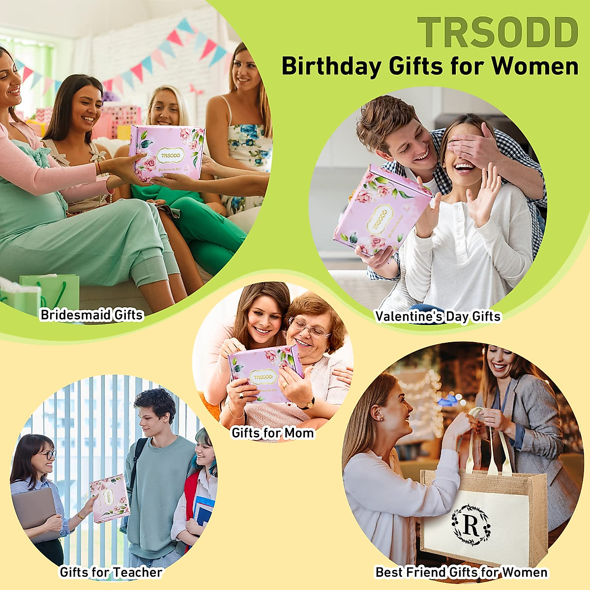 Birthday Gifts for Women Mothers Day Gifts for Mom Wife Grandma Daughter Sister Bridesmaid Initial Jute Tote Bag and Makeup Bag C