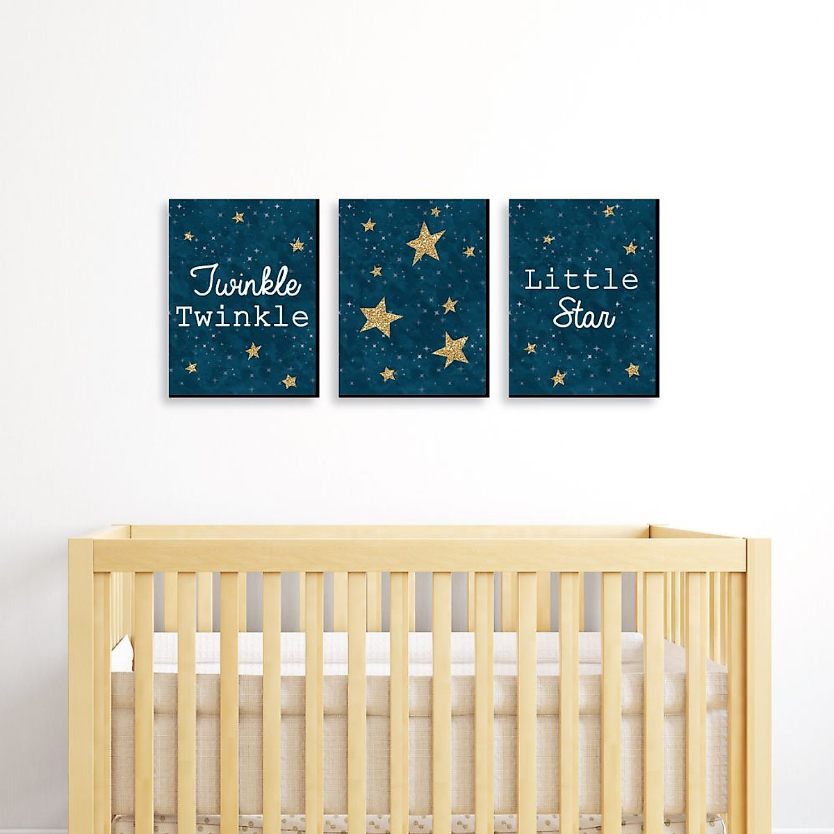 Big Dot of Happiness Twinkle Twinkle Little Star - Baby Boy Nursery Wall Art and Kids Room Decorations - Gift Ideas - 7.5 x 10 inches - Set of 3 Prints