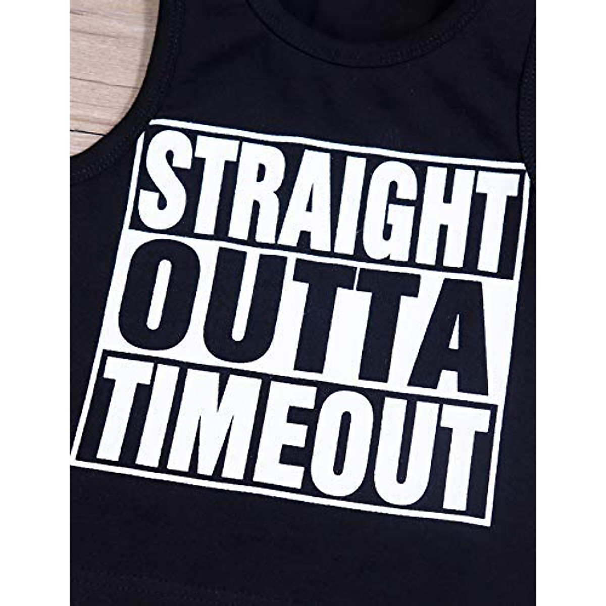 waliwali Toddler Infant Baby Boy Clothes Straight Outta Timeout Vest +Camouflage Shorts Outfit Set(18-24Months(100))