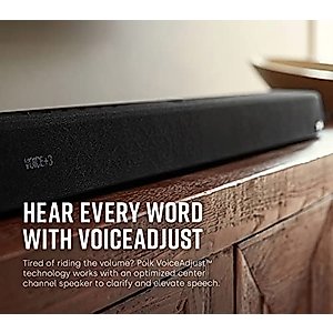 Polk MagniFi Max AX 5.1.2 Channel Sound Bar with 10" Wireless Subwoofer (2022 Model), Dolby Atmos and DTS:X Certified, Polk's Patented VoiceAdjust & SDA Technologies, Easy Setup,Black