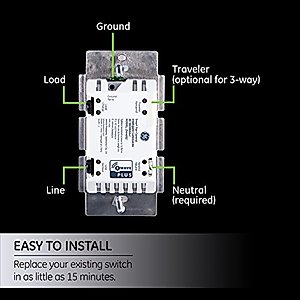 Enbrighten, White & Light Almond, Z-Wave Plus Smart Fan Control, Works with Alexa, Google Assistant, 3-Way Compatible, ZWave Hub Required, Repeater/Range Extender, 55258
