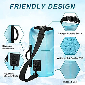 Lewtemi 3 Pieces Waterproof Dry Bag 5L Roll Top Transparent Dry Storage Bag Backpack Lightweight Dry Pack for Men Women Travel Swimming Boating Kayaking Camping Beach Fishing Surfing