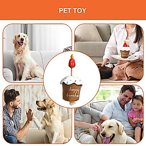 Squeaky Pet Toys - Stuffed Toy Squeaky, Teething Chew Toys, Interactive Cake Shape Pet Plush Toys with Sound, Dog Crinkle Plaything Pet Dentals Health for Breeds Squeaks Pets Dogs Birthday Gfitss