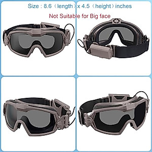 XImybst Airsoft Goggles Anti Fog, Tactical Goggles with Fan and Interchangeable Lens, Military Shooting Safety Goggles & Glasses for Cycling Paintball Hunting Motorcycle (DE)