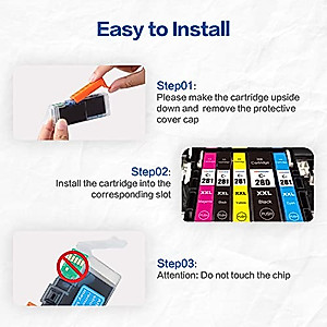 Compatible Ink Cartridges Compatible with Canon 280 281 PGI-280XXL CLI-281XXL for Canon PIXMA TR7520 TR8520 TS6120 TS6220 TS8120 TS8220 TS9120 Printer (PGBK/PB/BK/C/M/Y) 6 Pack