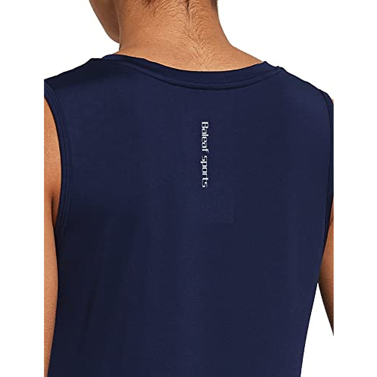 BALEAF Women's Sleeveless Athletic Shirts Workout Running Tank Tops Active Gym Tops Navy Size M
