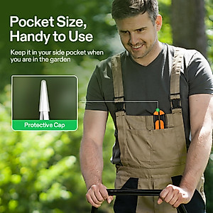 VIVOSUN 6.5 Inch Gardening Scissors Hand Pruner Pruning Shear with Straight Stainless Steel Blades Orange 1-Pack