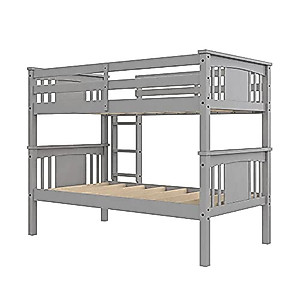 DHP Dorel Living Dylan Twin Wood Bed for Kids, Gray Bunk