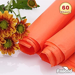 PMLAND Gift Wrapping Tissue Paper - Orange Color - 26 Inches x 20 Inches 60 Sheets