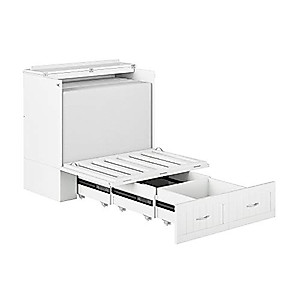 AFI Southampton Murphy Bed Chest with Charging Station, Twin XL, White