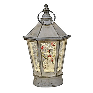 Kurt Adler 9-Inch Battery-Operated LED Snowman Scene Musical Table Piece with Motion