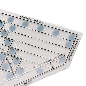 Trim Tool Quilting Ruler,Mini Quilt Ruler Transparent Acrylic Scale DIY Trim Tool Quilting Ruler for 6 8 10 Inch Finished Blocks