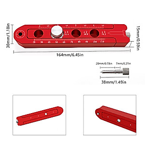 CDIYTOOL Woodworking Aluminum Alloy Circular Drawing Tool,Fixed-Point Marking Gauge Woodworking Compass Scribe,Metric/British,Adjustable Drawing Circle Ruler