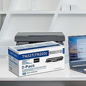 2 Pack TN227 Black Toner Cartridge TN-227 TANFENR Compatible TN-223 TN227BK Toner Cartridge Replacement for MFC-L3770CDW L3710CW L3750CDW L3730CDW HL-3210CW 3230CDW 3270CDW Printer