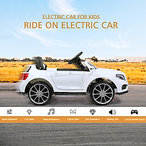 Licensed Mercedes Benz Electric Car for Kids by TOBBI,Toddler Electric Vehicle,Children Ride On Toy with Parental Remote Control/Double Doors/5 Point Safety Belt/LED Lights for Ages 3+