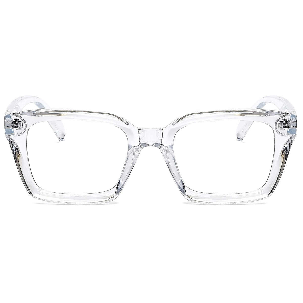 EYLRIM Classic Thick Square Frame Clear Lens Glasses for Women Men Non Prescription Eyeglasses(A2 Transparent)