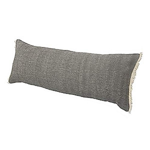 LR Home Charcoal Gray Solid Fringed Throw Pillow, 1 Count (Pack of 1)