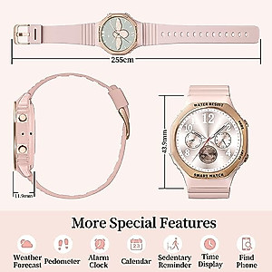 1.32”Smart Watch for Women (Answer/Make Call), 100+Sports Modes Smartwatches with Heart Rate/SpO2/BP/Menstrual Cycle/Sleep Monitor, Step Calorie Counter Fitness Tracker IP67 iOS Android Gift Pink