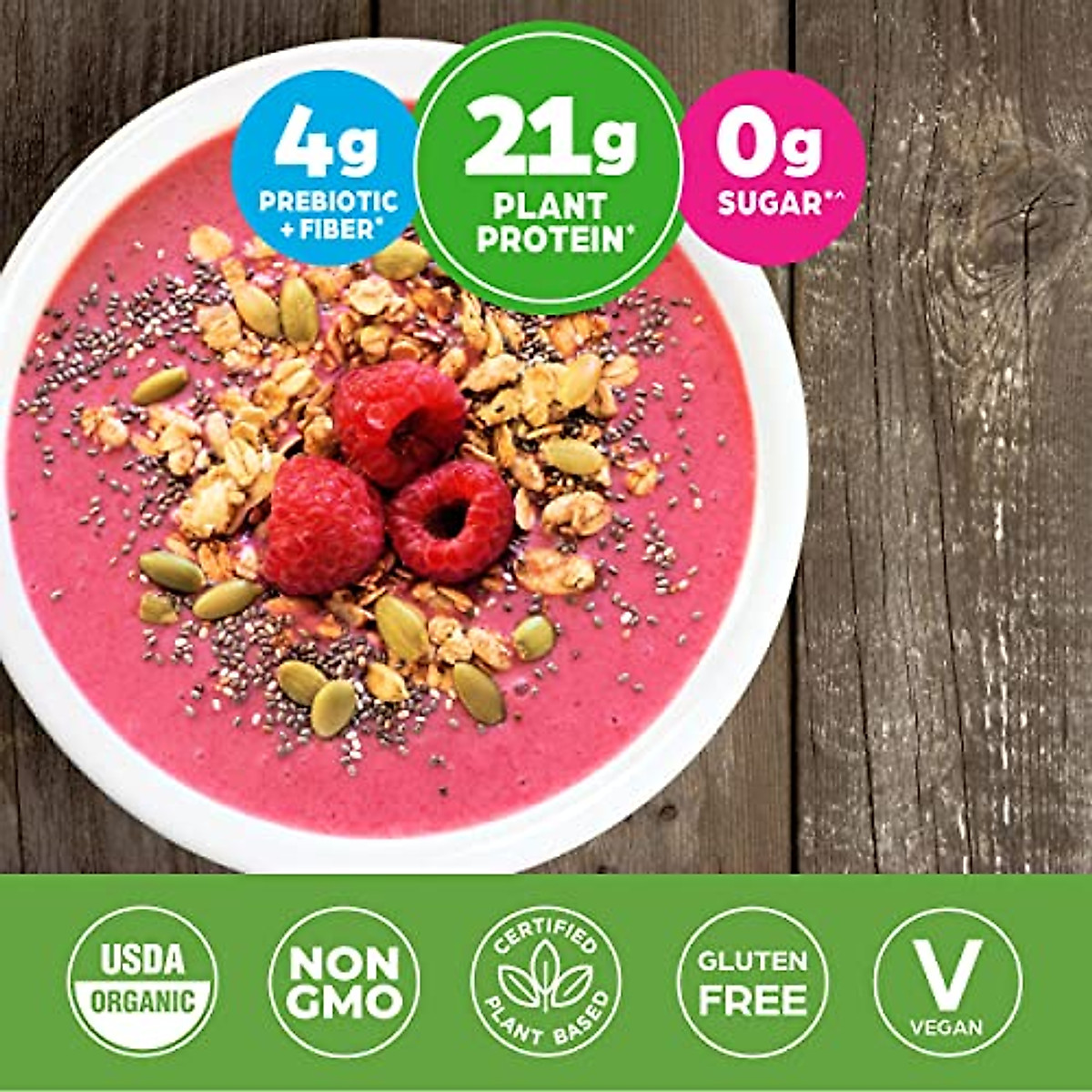 Orgain Organic Unflavored Vegan Protein Powder, Natural Unsweetened - 21g of Plant Based Protein, Non Dairy, Gluten Free, No Sugar Added, Soy Free, Non-GMO, 1.59 lb (Packaging May Vary)