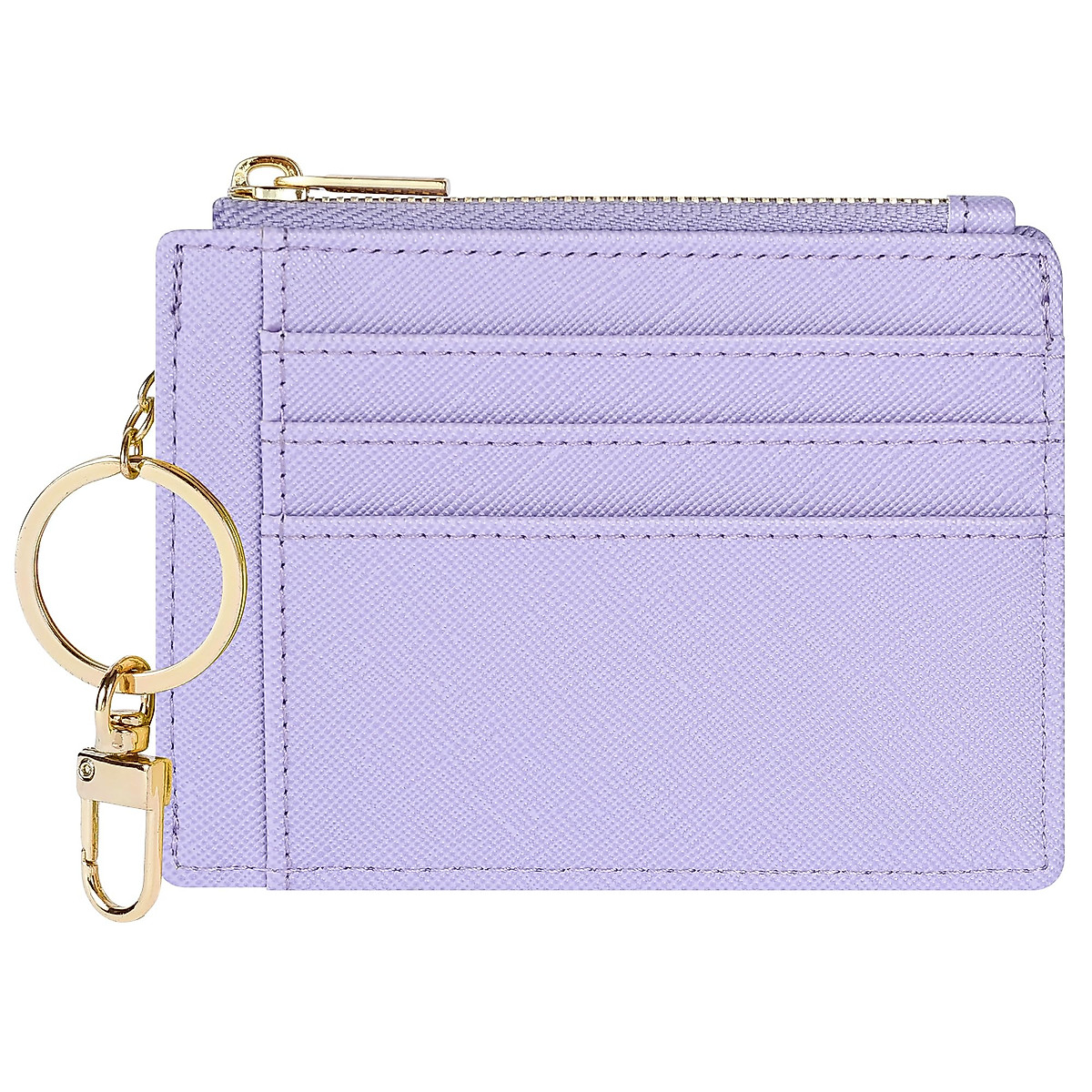 Sodsay Card Case Slim Front Pocket Wallet for Women Credit Card Holder with Keychain(CH Light Purple)