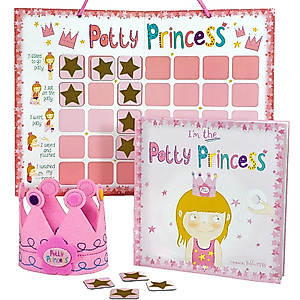 Tickle & Main Princess Potty Training Gift Set with Book, Potty Chart, Star Magnets, and Reward Crown for Toddler Girls
