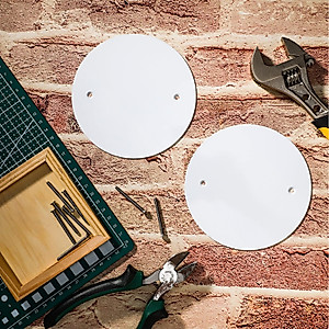 Metal Ceiling Blank Up Cover 5 Inch White Round Ceiling Cover Plate with 10 Mounting Screws to Cover Round/Octagon Box Openings in Ceilings or Walls (3 Pack, 3.5 Inch Holes Spaced)