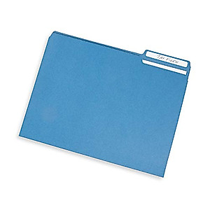 File Folder, 1/3 Cut Tab, Letter Size, Blue, Great for Organizing and Easy File Storage, 100 Per Box