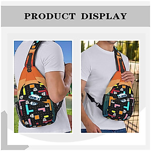 Star Gaming Block Chest Sling Bag Crossbody Backpack Travel Hiking Casual Daypack For Women Men