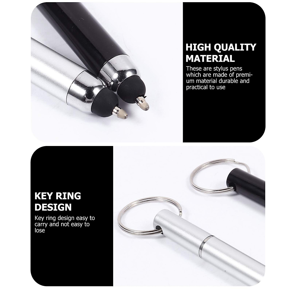 Hemobllo Black Pens Ballpoint Mini Stylus Pen with Keyring Capacitive Stylus Pen Keychain Stylus Tablet Pen for Signature Portable Touch Screen 12pcs Pens Ballpoint