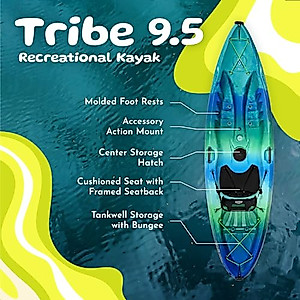 Perception Tribe 9.5 - Sit-On-Top - one person - Recreational - Kayak - 9.416666666666666666666666666666666667 ft - Deja Vu