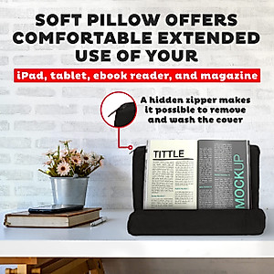 Ideas In Life iPad Pillow Holder Stand for Lap - Tablet Pillow for iPad - Universal Phone and Tablet Sofa Can Be Used on Floor, Desk, Chair, Couch - Black Color