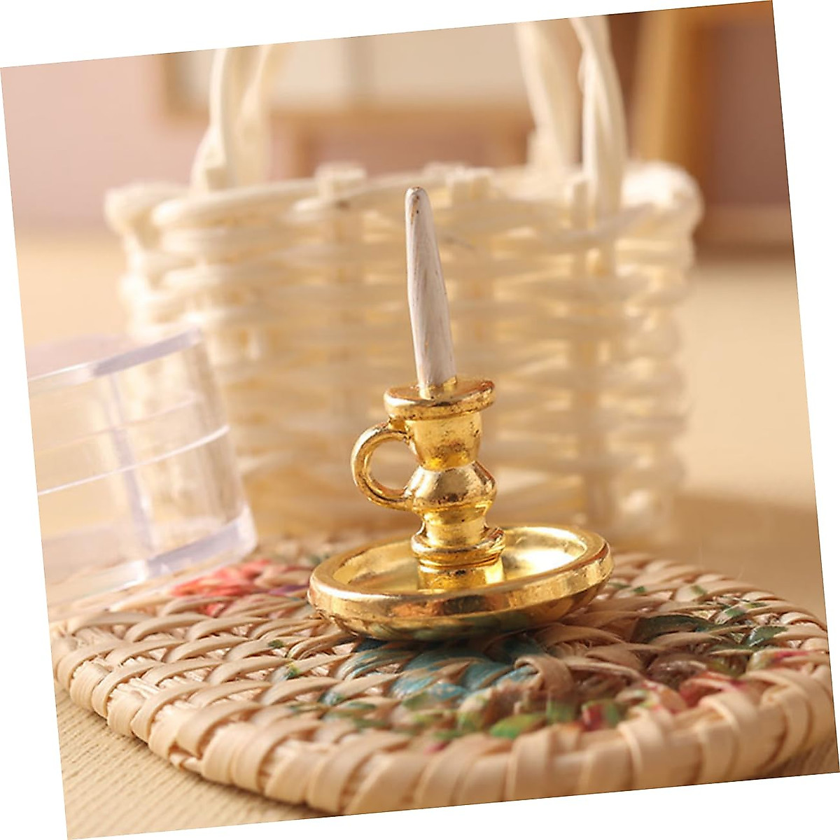 BESPORTBLE Mini Candlestick Decor Candle Holder Home Decor Doll House Candlestick Models Creative Mini Decor Mini House Decor Doll House Prop Mini Accessory Realistic Miniature Decor Alloy