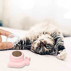 Catnip Balls for Cats Wall, 3 Pack Catnip Toys, Teeth Cleaning Cat Toy, Rotatable Edible Catnip Balls for Cats Wall, Self-Adhesive Cat Toys, Safe Healthy Kitten Chew Toys, Cat Wall Treats