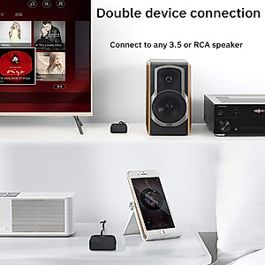BEZO 5.0 Bluetooth Audio Receiver Adapter,NFC Wireless Bluetooth Extender,3.5mm AUX or RCA Input Speaker,Amplifier,Car Audio,Headphone,Home Stereo Theater System,Stereo Audio Component Receivers