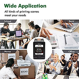Remanufactured Ink Cartridges for HP Ink 67 67XL,Black Printer Ink Replacement Combo Pack for HP Envy 6055 6052 6075 Envy Pro 6452 6455 6458 Deskjet 2732 2752 2755 Deskjet Plus 4155 4152 4140 (2Black)