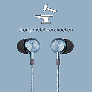 BoomPods Digibuds USB-C Headphones - Best in-Ear Digital Earbuds with USBC Type Connector, Fabric Braided Cable, Sweatproof, Wired Inline Controls for Seamless Entertainment (Ice Blue)
