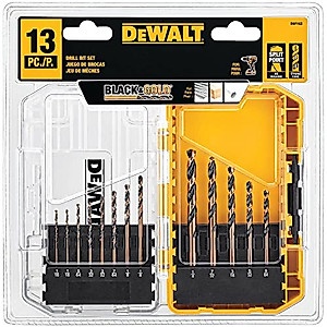 DEWALT Black Oxide Drill Bit Set with Pilot Point, 13-Piece (DW1163)