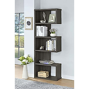 Coaster Home Furnishings Joey 5-Tier Bookcase Weathered Grey