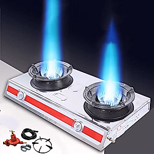 Gas cooker, single and double cooker, portable gas cooker, stainless steel gas cooker, camping, double cooker, for caravans, flats, outdoors,2