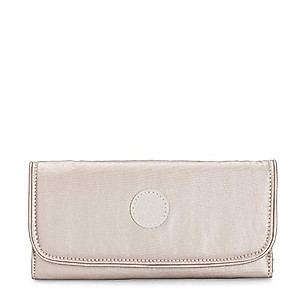 Kipling Women's Money Land, RFID Anti-Hacker Technology, Nylon Snap Wallet, Metallic Glow, One Size