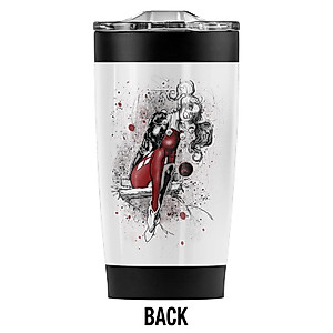 Logovision Harley Quinn Sketch Stainless Steel Tumbler 20 oz Coffee Travel Mug/Cup, Vacuum Insulated & Double Wall with Leakproof Sliding Lid | Great for Hot Drinks and Cold Beverages