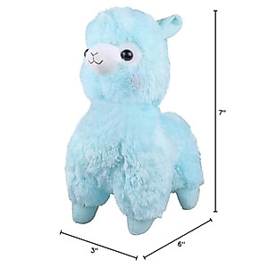TOLLION Cuddly Soft Blue Alpaca Llama Lamb Toy -7" Stuffed Animal Cushion Plush Doll Valentine Gift New Baby Gift Graduate Gift Lovers Anniversary Fiesta Gift for Girlfriend Children and Friends