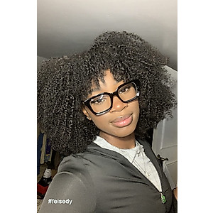 FEISEDY Retro Square Blue Light Blocking Reading Glasses Anti Glare Digital Eyestrain Reader B2479 Black 150