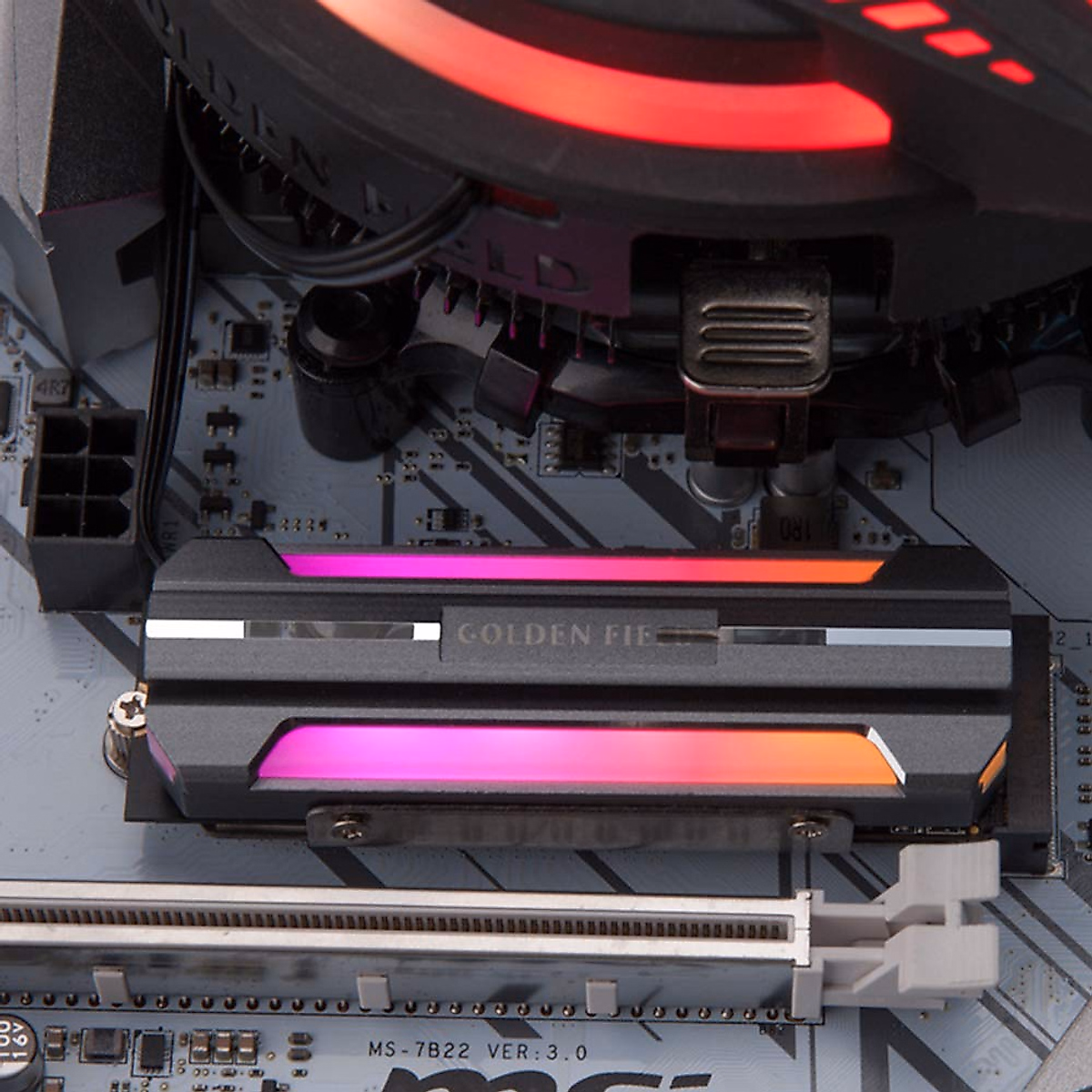 CALIDAKA M.2 2280 Heatsink Cooler,SSD Heatsinks ARGB Thermal Pad 5V 3pin Radiator M.2 SSD Cooling Sink,Solid State Disk Radiator for 2280 M.2 SSD