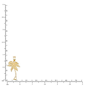 Honolulu Jewelry Company 14K Real Solid Yellow Gold Tropical Palm Tree Beach Necklace Pendant with 18" Box Chain