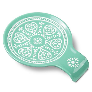 Magclay Porcelain Spoon Rest, Ceramic Spoon Holder for Kitchen Counter and Stove Top, Utensils Rest, Great Cooking Gifts for Friend, Modern Farmhouse Decorative, Light Green