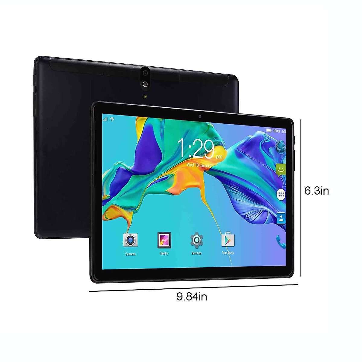ufehgfjh Upgraded 2+16g 10.1 Inch Android 10.0 System Tablet Pc HD Screen WiFi Bluetooth Voice Call Game Video Learning Tablet Dual Sim Dual Standby Full Netcom 4000mah Battery (Black)