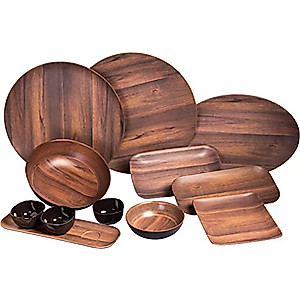 Carlisle FoodService Products EAG1169 Epicure Acacia Grain Square Tray 9" x 9" square tray - Dark Woodgrain