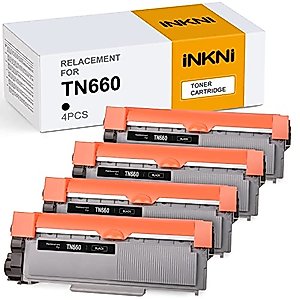 InkNI Compatible Toner Cartridge Replacement for TN660 TN-660 TN630 TN-630 High Yield to use with HL-L2300D HL-L2380DW DCP-L2540DW MFC-L2700DW MFC-L2740DW Printer Toner (Black, 4-Pack)