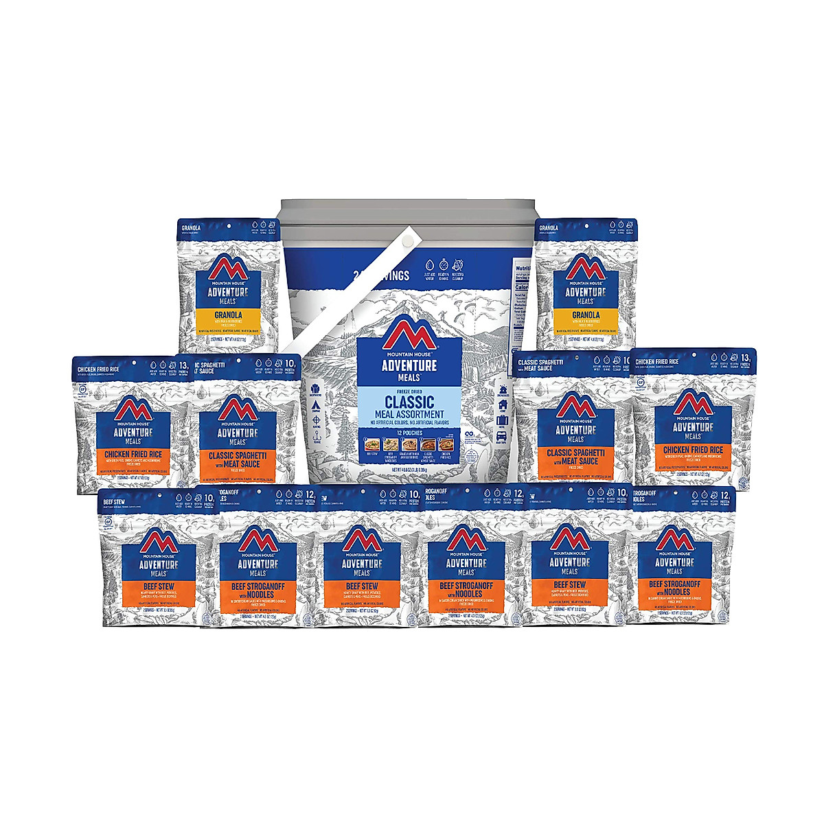 Mountain House Classic Bucket | Freeze Dried Backpacking & Camping Food | 24 Servings